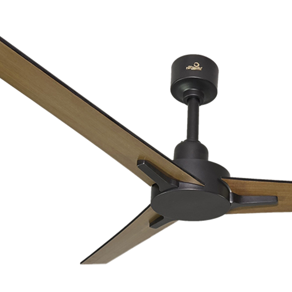 Sleek Grace Ceiling Fan - Black Body & Teak Wooden Blades